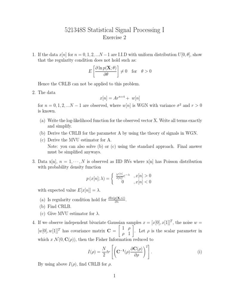 Exercise 2 Question + MATLAB | PDF | Statistical Theory | Statistics