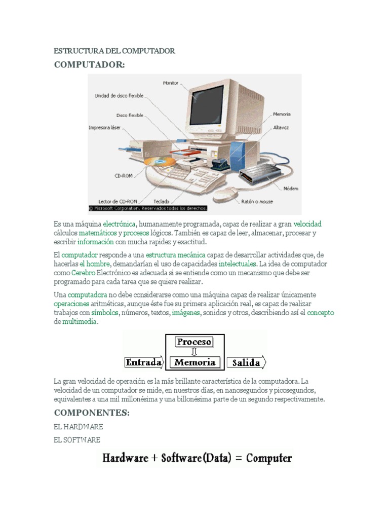 Estructura de Computador | PDF | Unidad Central de procesamiento ...