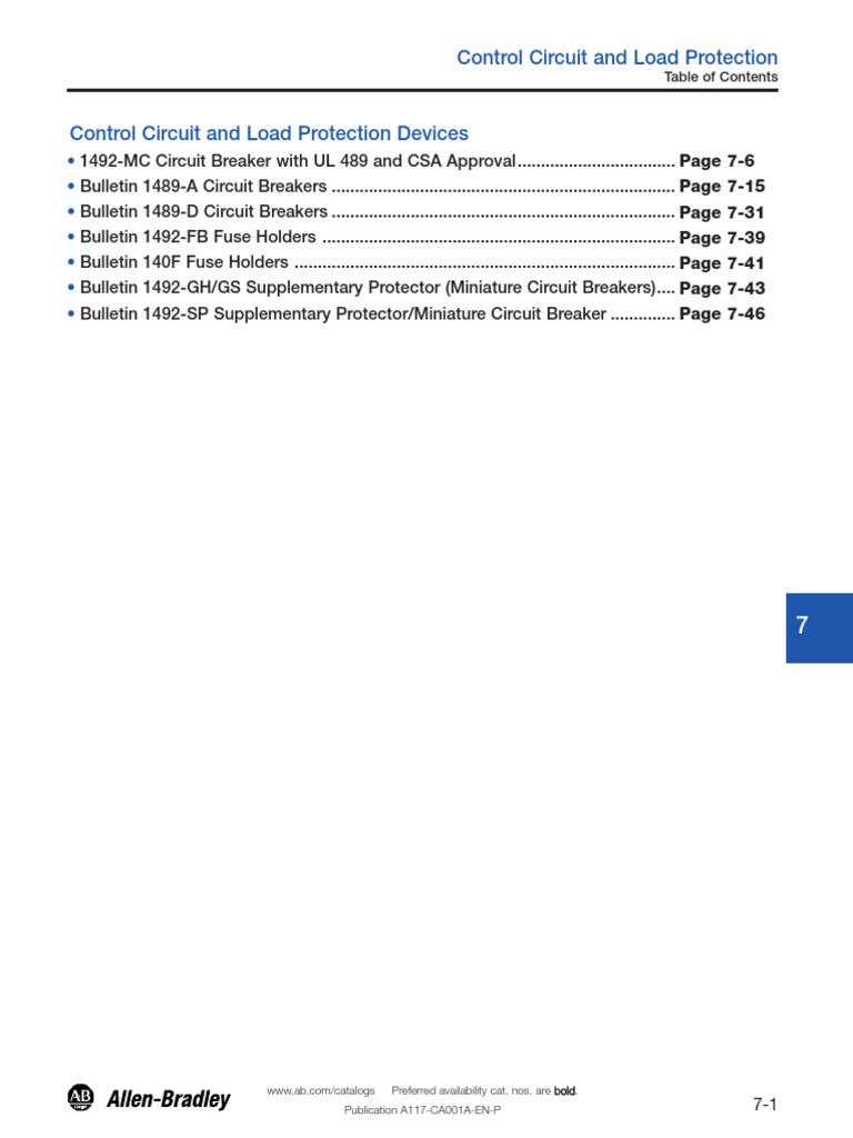 Allen Bradley A117-Ca908 - En-P | PDF | Fuse (Electrical) | Alternating Current