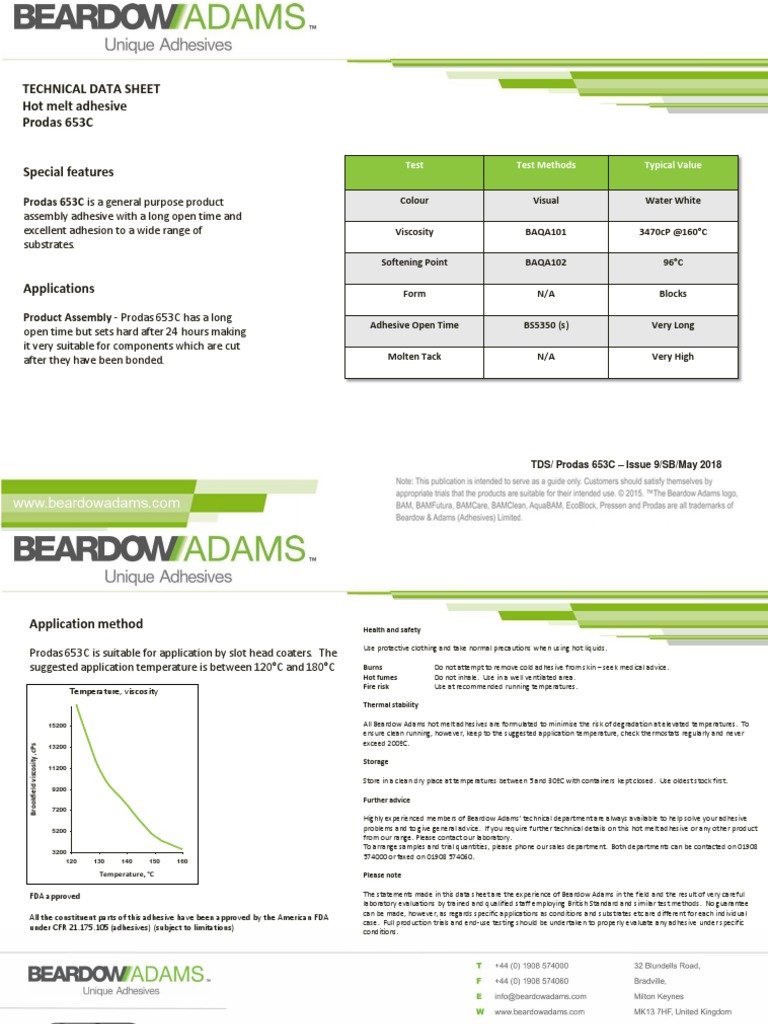 Prodas 653C - Tds | PDF | Adhesive | Temperature