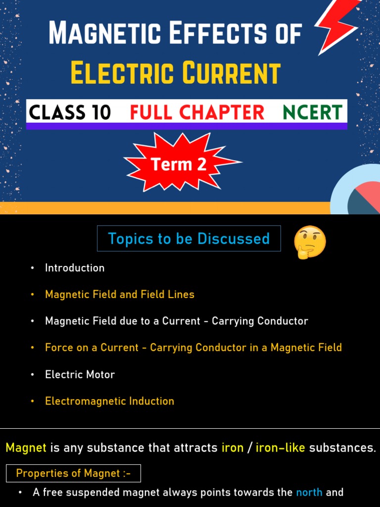 Magnetic Effect Of Electric Current Notes Pdf Magnetic Field