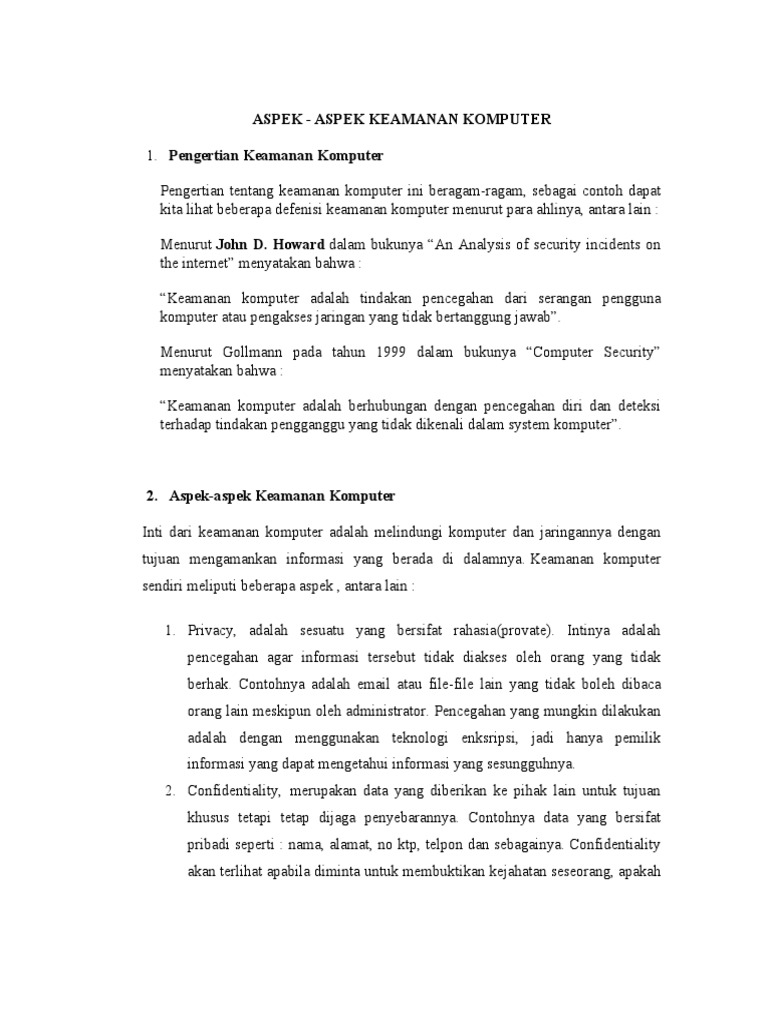 Aspek Keamanan Komputer | PDF