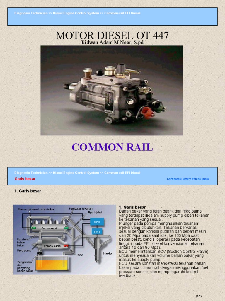 Diagnosis Technician - Diesel Engine Control System - Common-Rail EFI ...