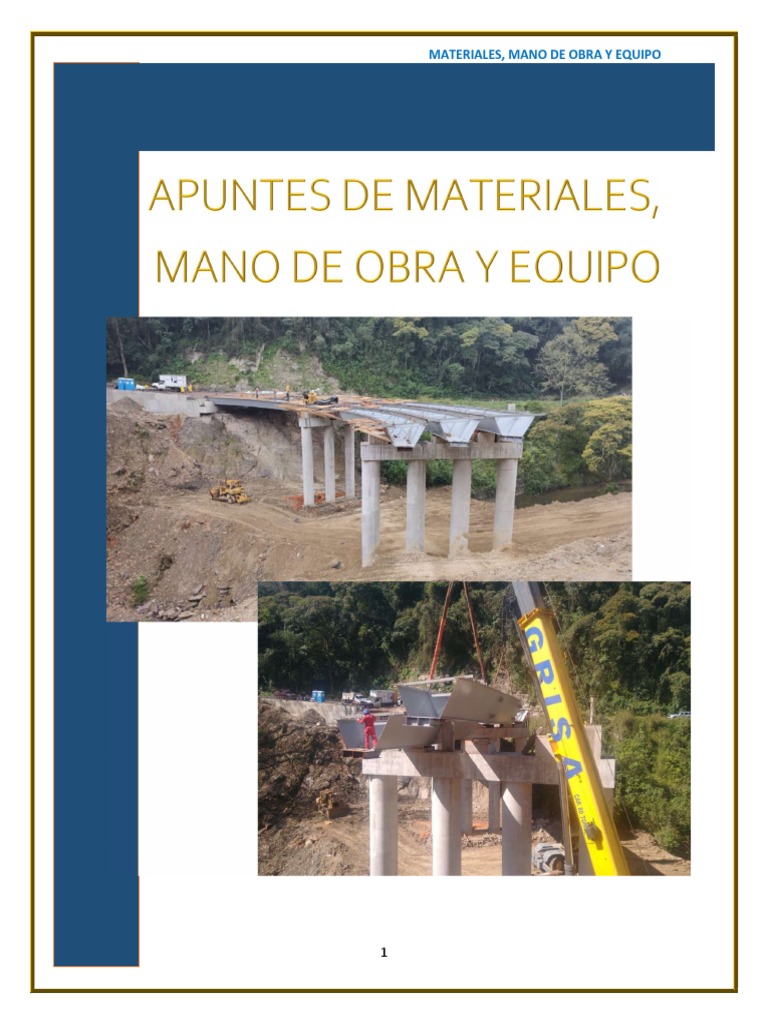 Unidad 1. Conceptos Fundamentales (Materiales, Mano de Obra y Equipo) | PDF | Gestión de ...