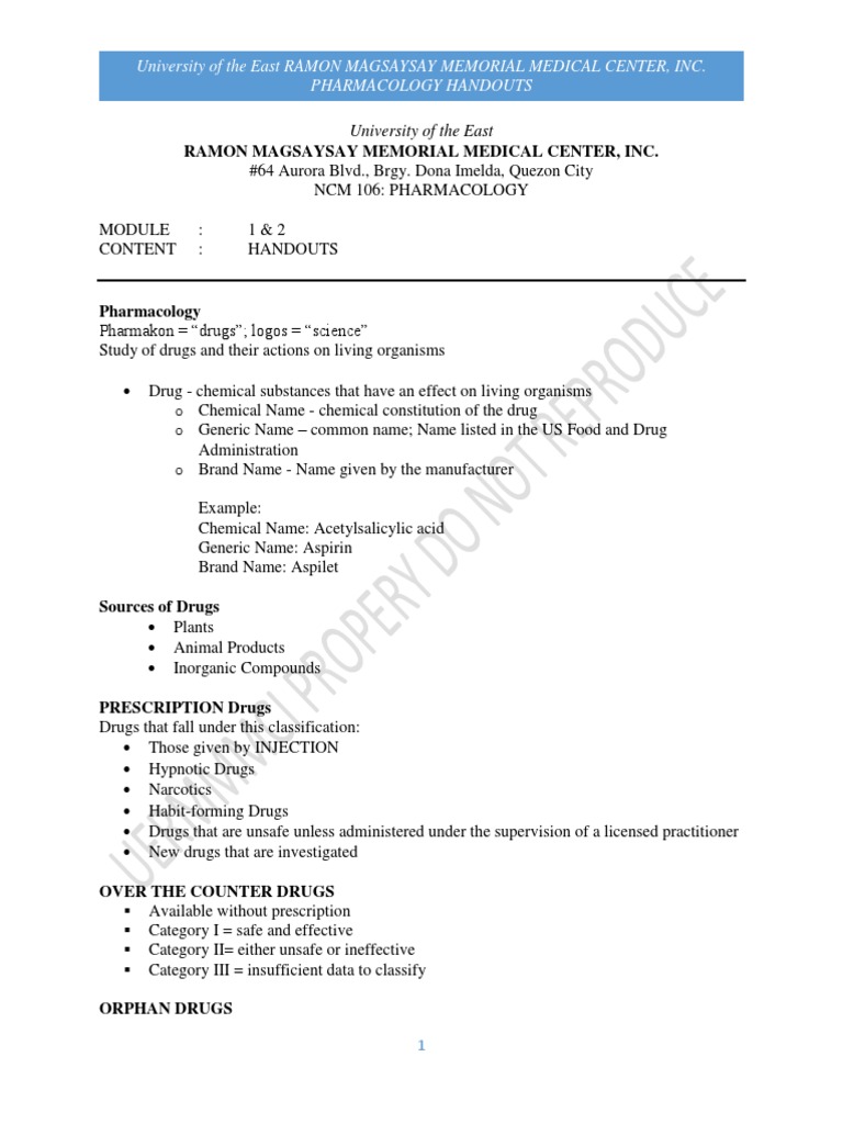 Module 1 & 2 - Teaching Materials Pharma | PDF | Chemistry | Dose (Biochemistry)