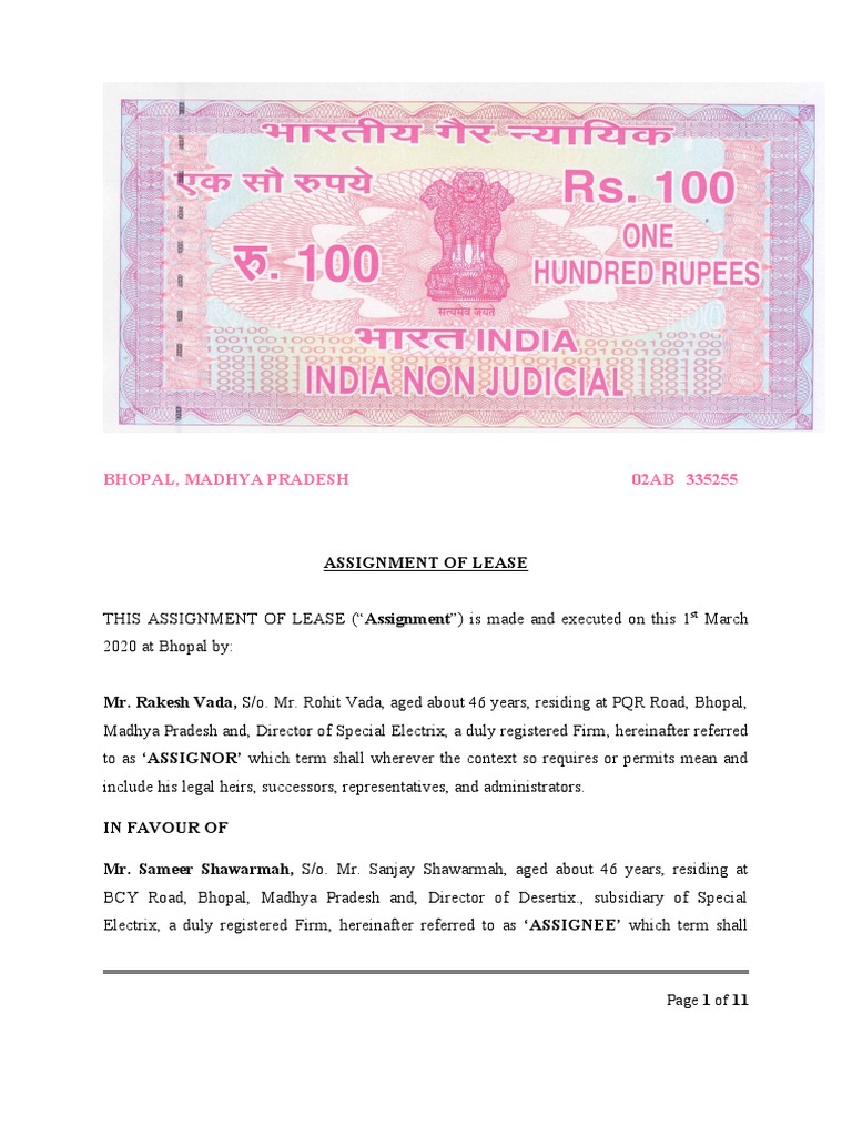 Lease Deed - Commercial - Template | PDF | Assignment (Law) | Lease