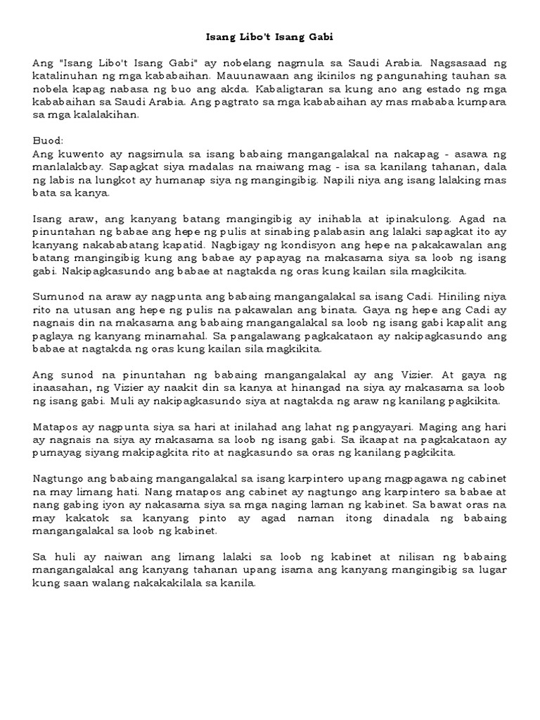 Isang Libo't Isang Gabi | PDF