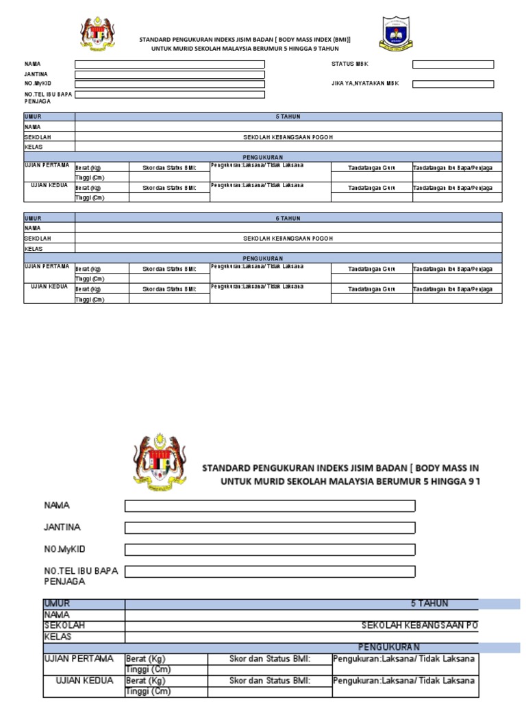 Bmi Borang | PDF