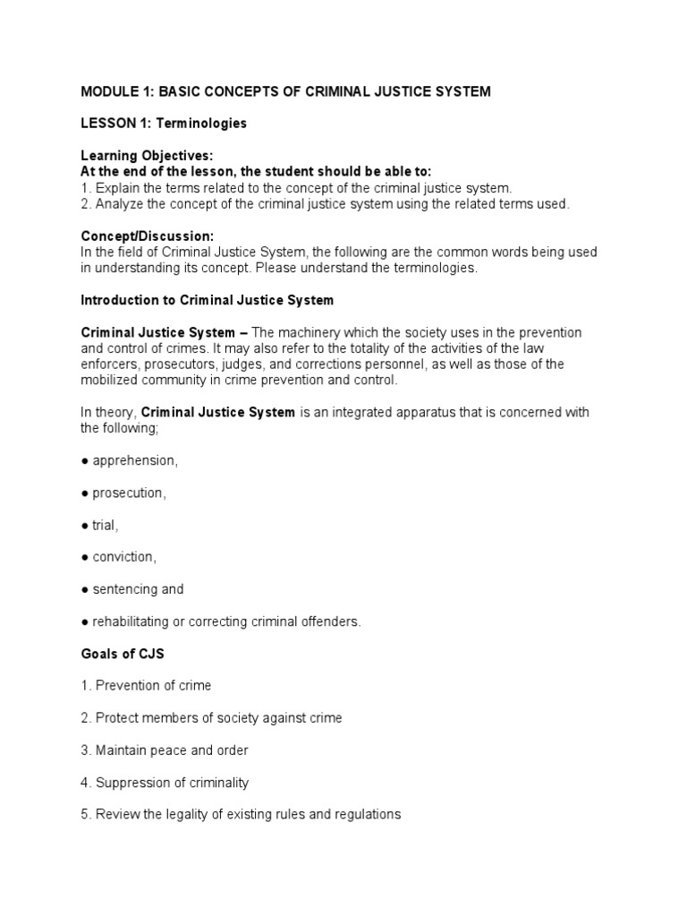 Module 1 Lesson 1 and 2 | PDF | Plea | Plea Bargain