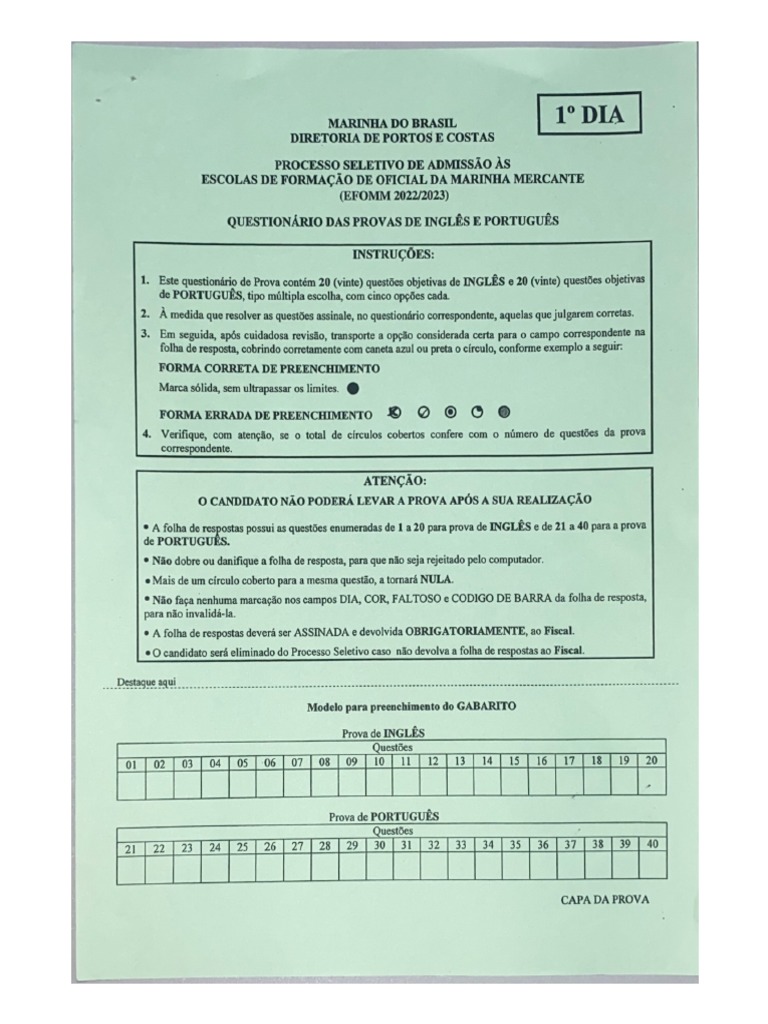 Efomm Prova 1o Dia Verde 1 | PDF