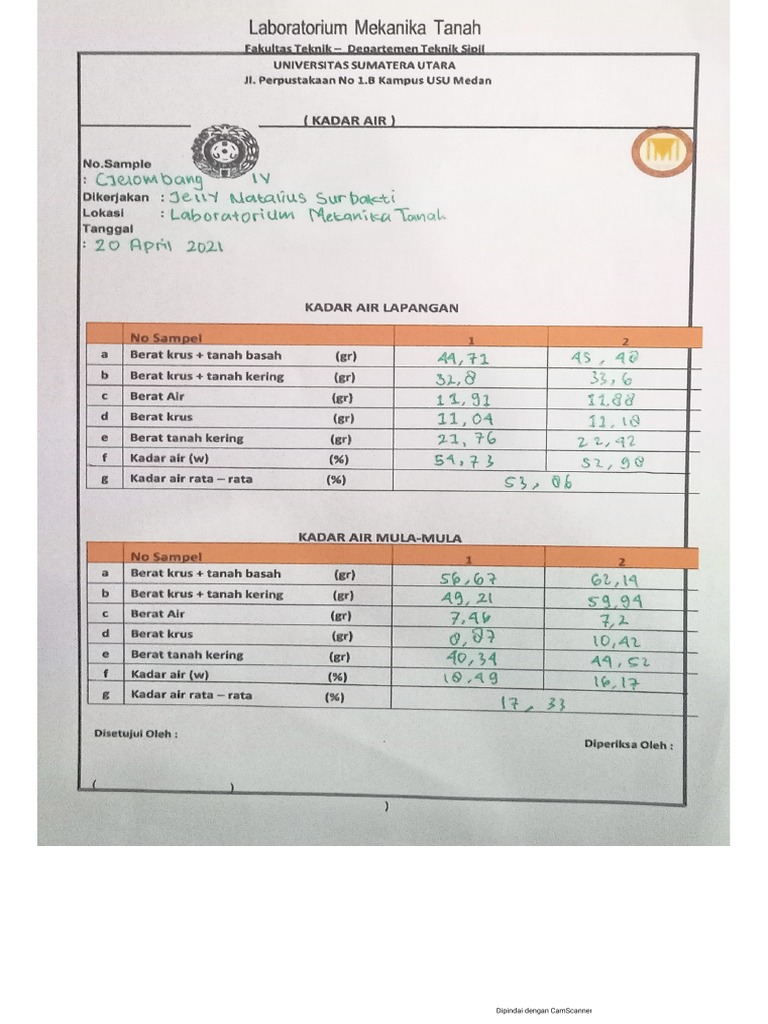 Rumus dan Metode Kadar Air Tanah | PDF
