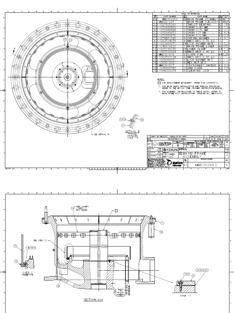 Manual de Piezas Metso MP1000 | PDF