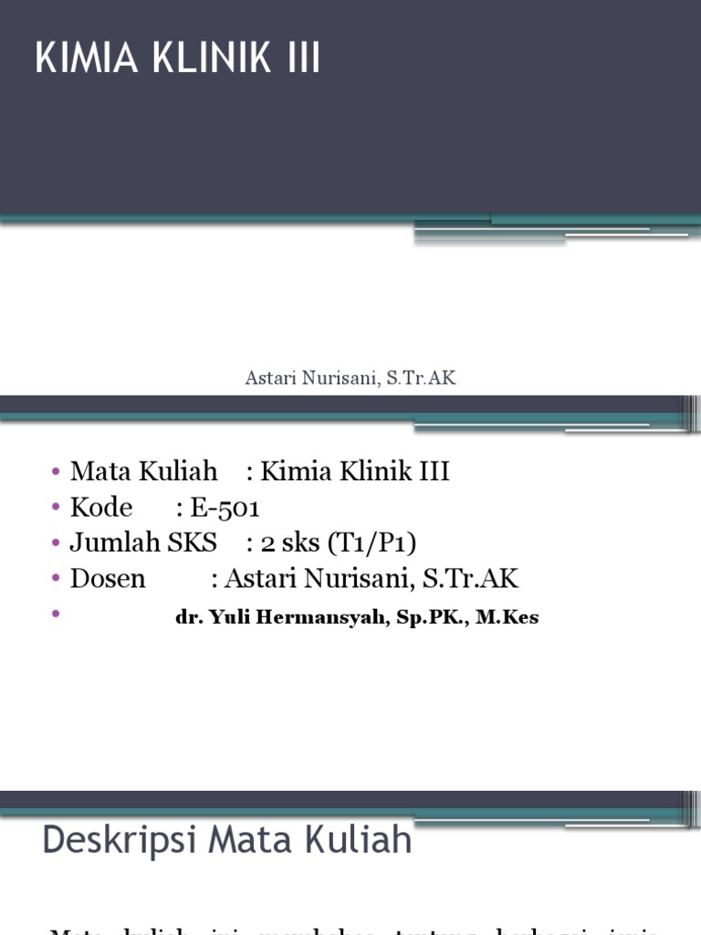 1 Kimia Klinik III | PDF