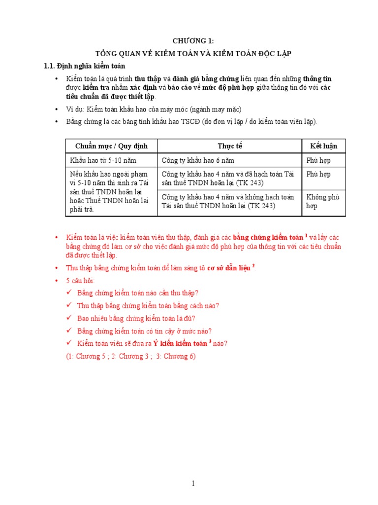 Tai Lieu Hoc Tap - Kiem Toan 1 | PDF