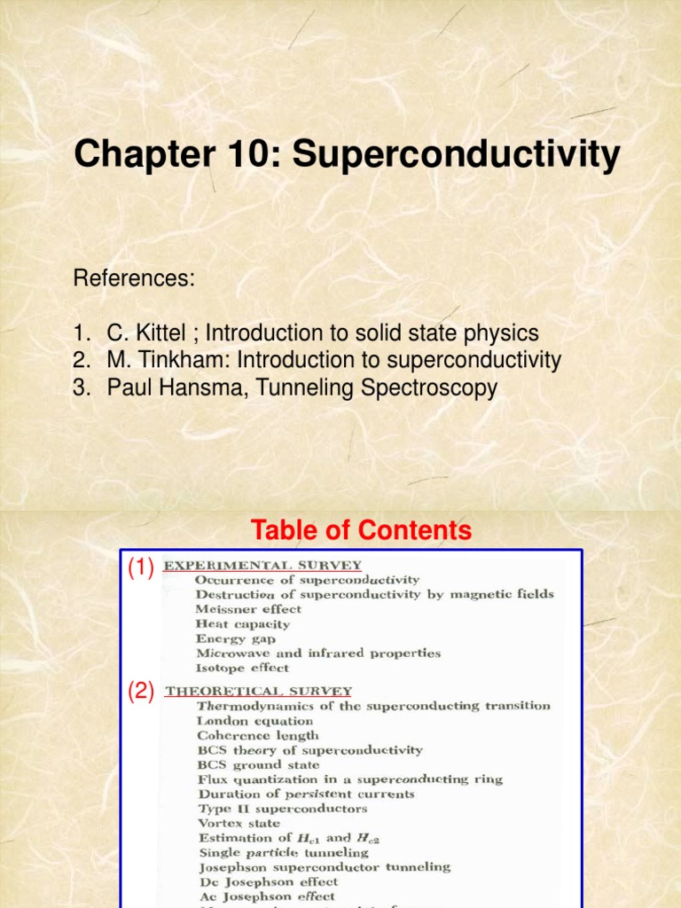 Chapter 10 Superconductivity | PDF | Superconductivity | High Temperature Superconductivity