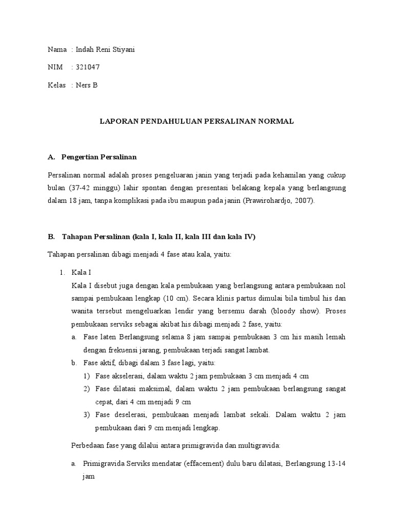 LP Persalinan Normal | PDF