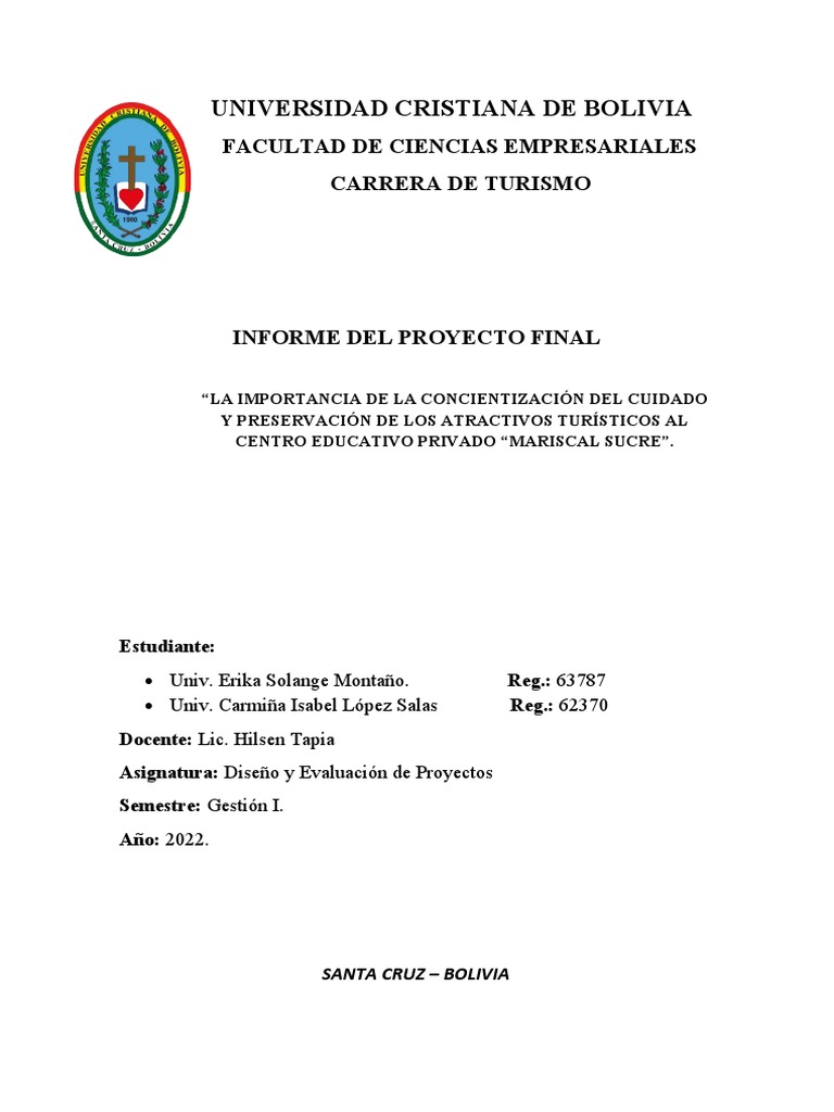 Inf. Final Proyecto de Diseño | Descargar gratis PDF | Turismo