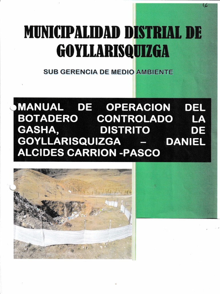 Manual de Manejo del Botadero Controlado | PDF | Compost | Residuos