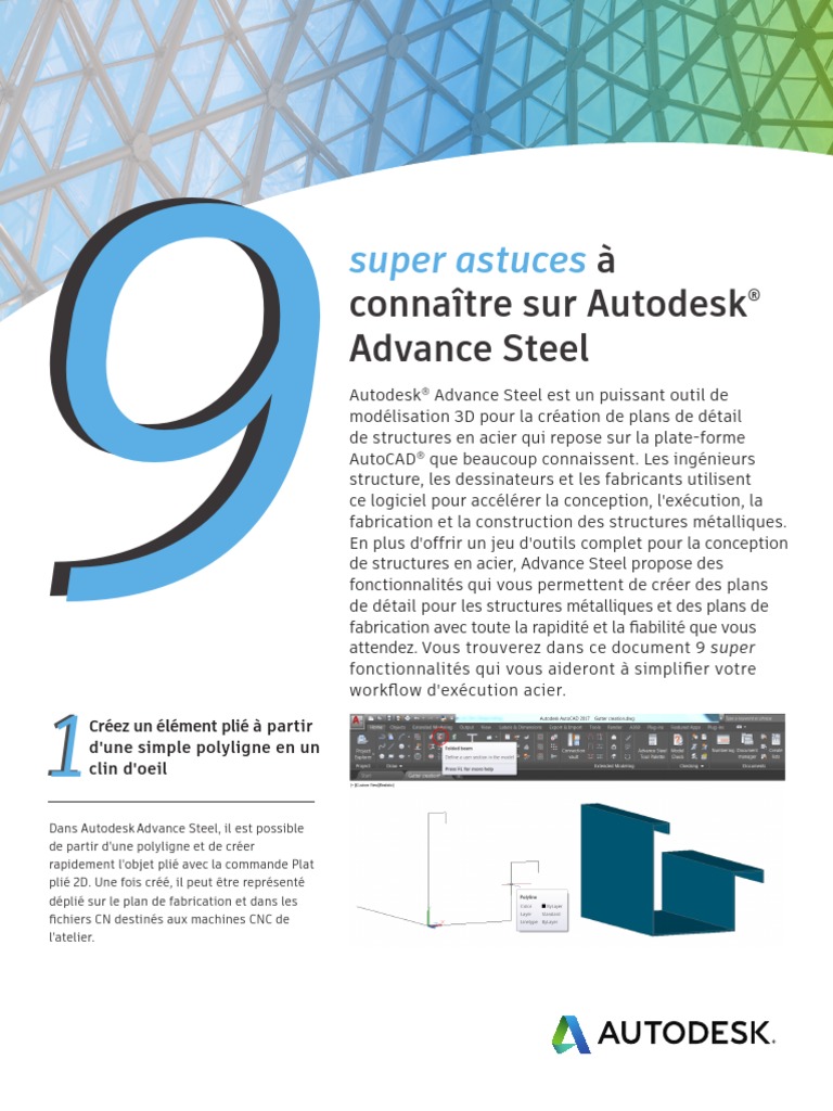Advance Steel Infographic Nine Things FR | PDF | Autodesk | AutoCAD