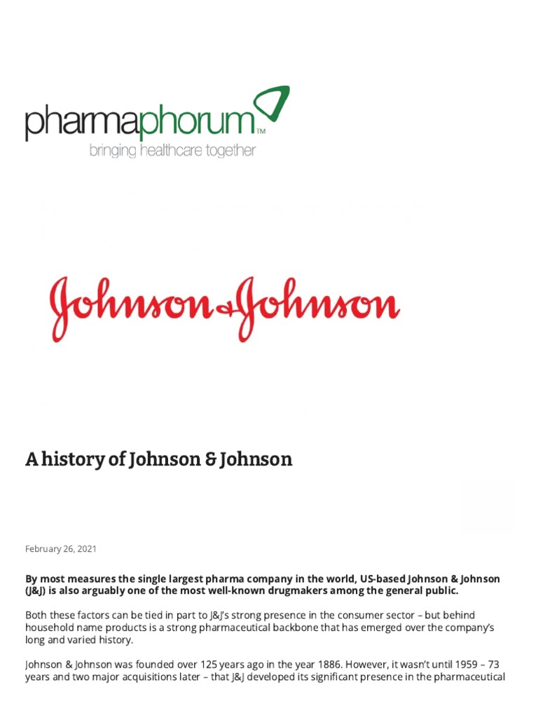 A History of Johnson & Johnson | PDF | Johnson & Johnson ...
