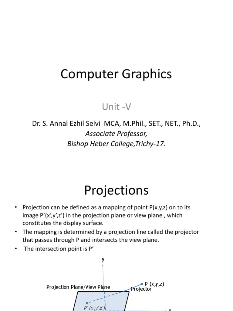 CG - Unit - V 2020 | PDF | Perspective (Graphical) | Classical Geometry