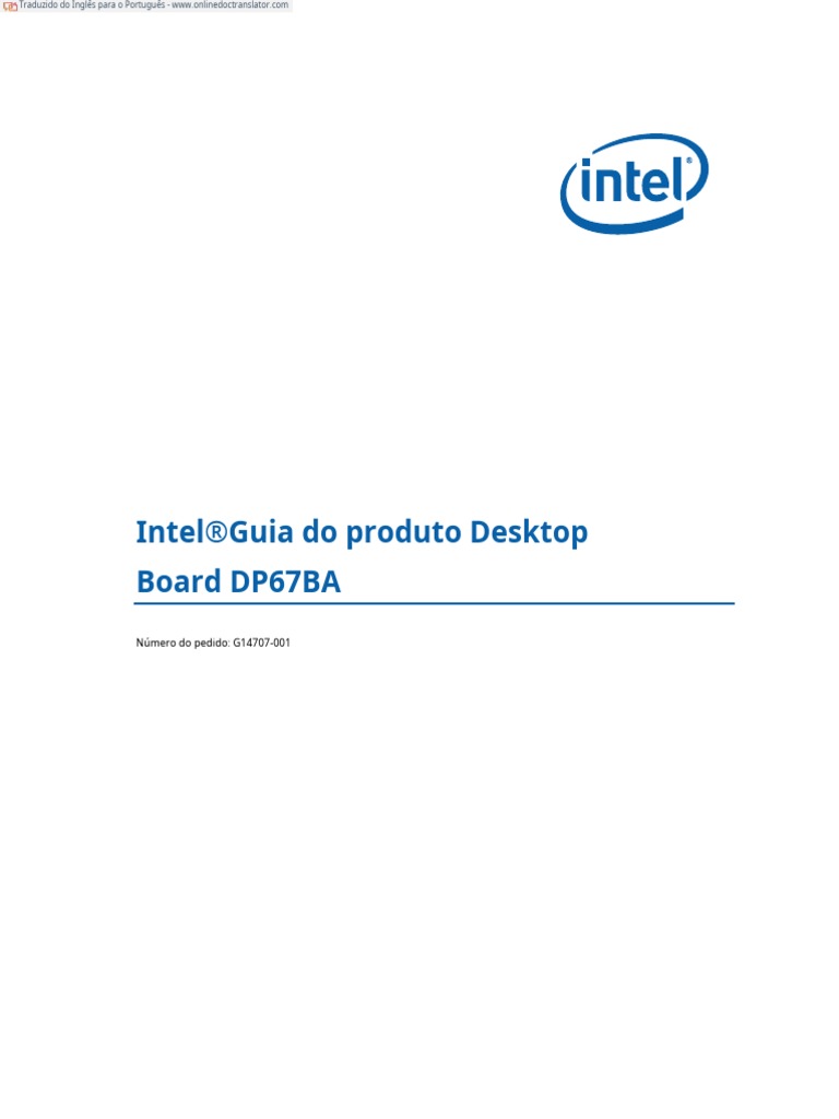 DP67BA ProductGuide - En.pt | PDF | BIOS | Inicialização (informática)