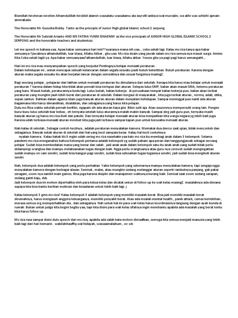 Pentingnya Menaati Peraturan di Sekolah | PDF