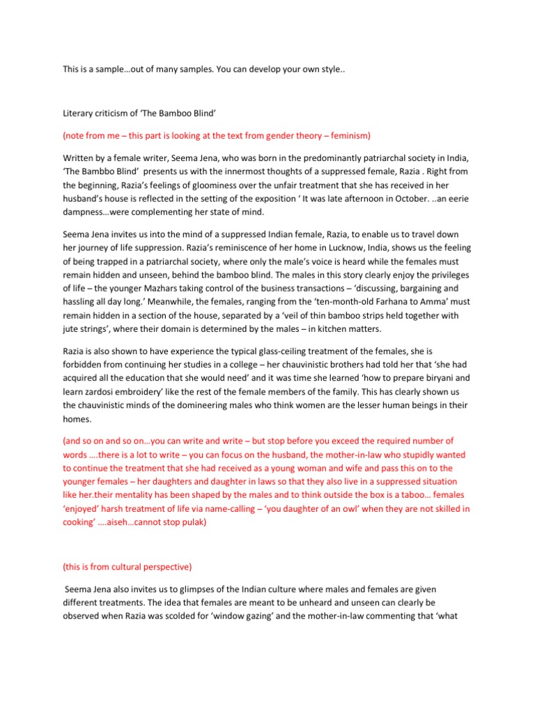 Sample Essay TSL3102-Lit Essay Assignment