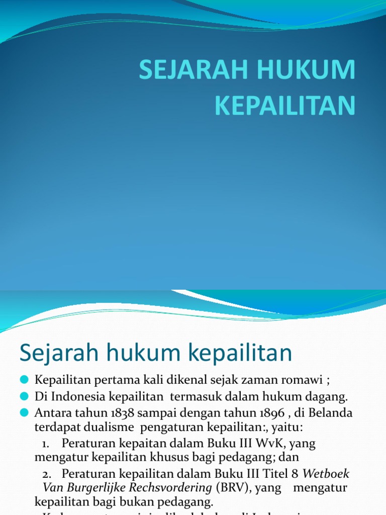 2.sejarah Hukum Kepailitan | PDF