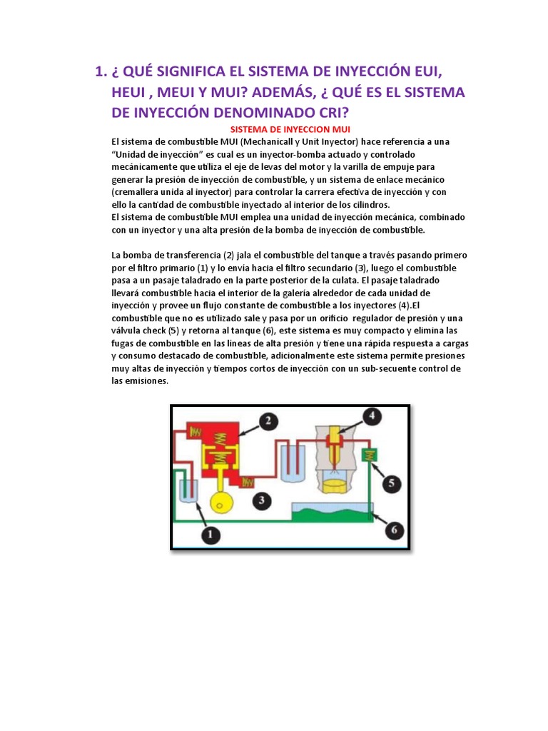 Sistemas de Inyección: MUI, MEUI y HEUI | PDF | Inyección de ...