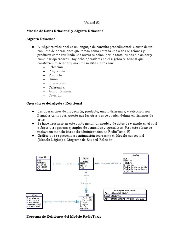 Base de Datos (Algebra Relacional) | PDF | SQL | Diseño de software