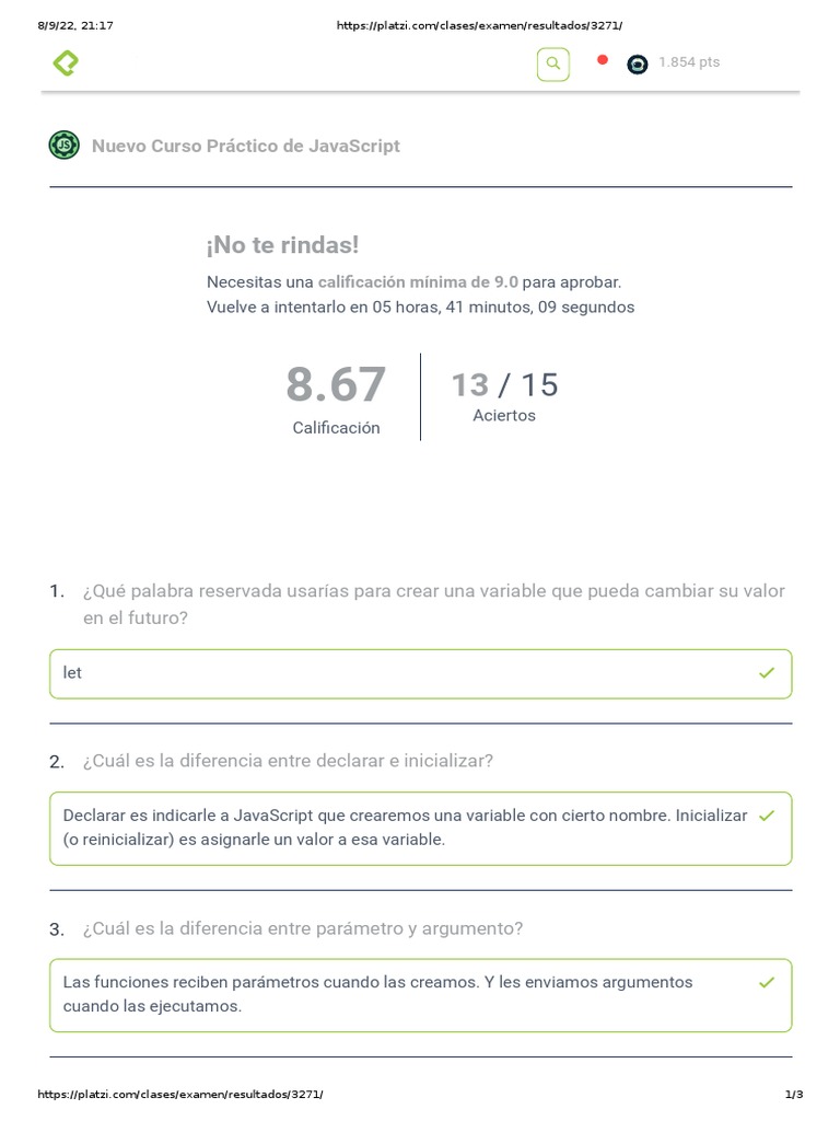 Examen Práctico de JavaScript en Platzi | PDF | Script Java | HTML