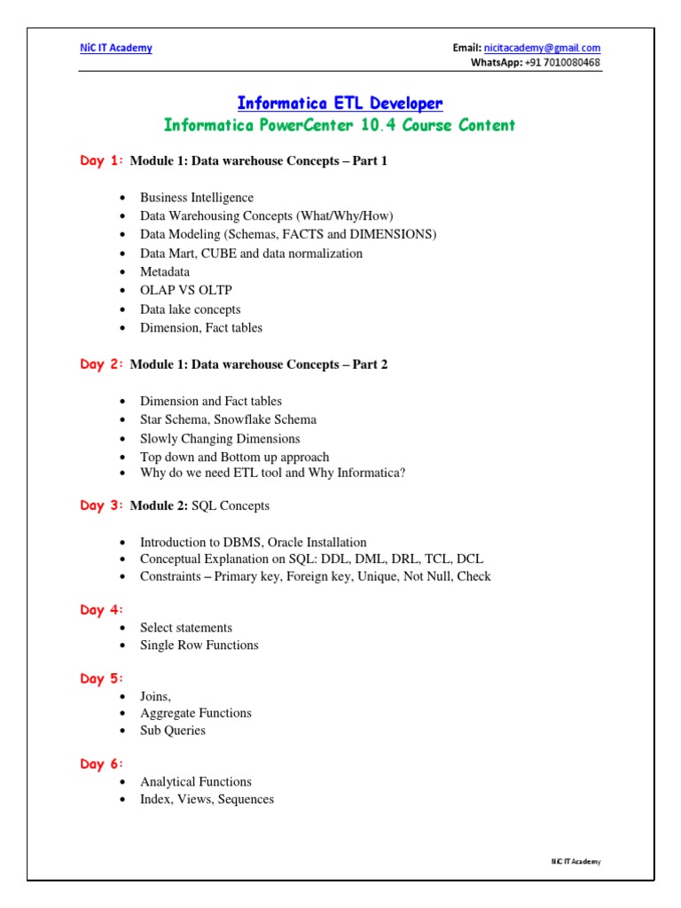 Informatica PowerCenter Course Overview | PDF | Data Warehouse | Data ...