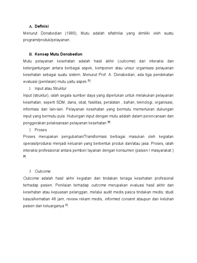 Definisi Konsep Donabedian | PDF