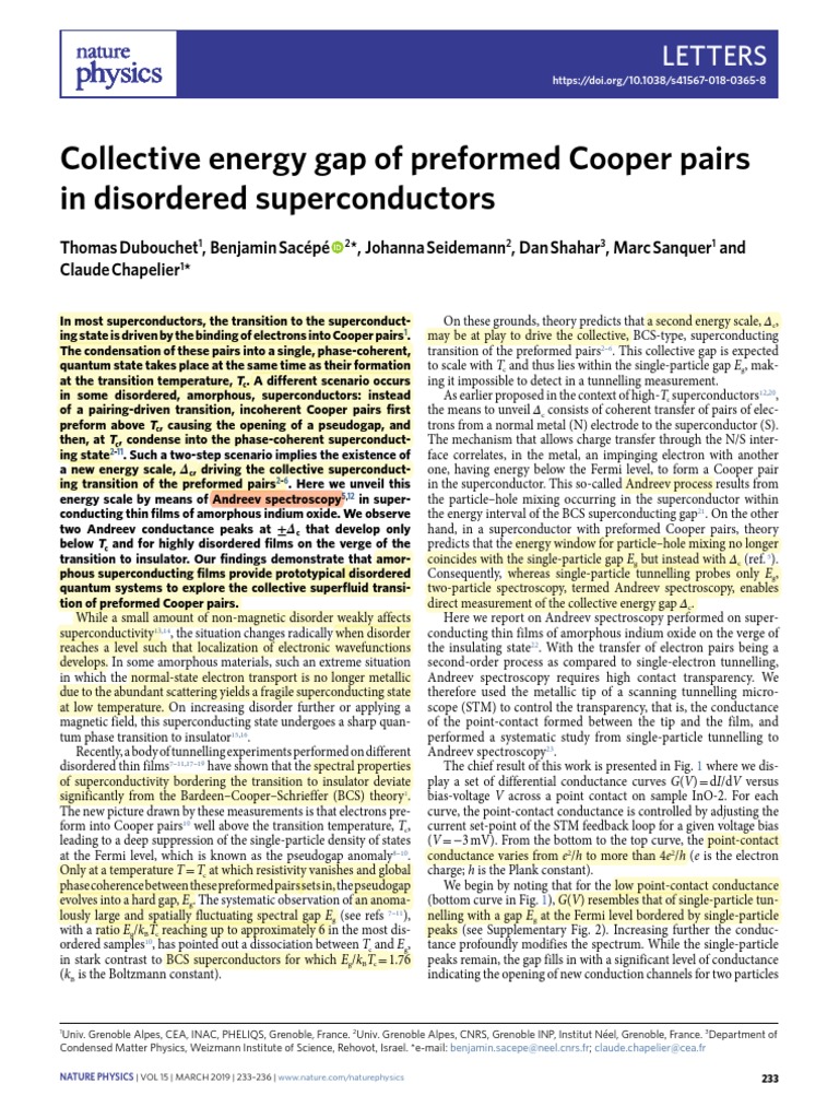Collective Energy Gap Pdf Superconductivity Scanning Tunneling Microscope