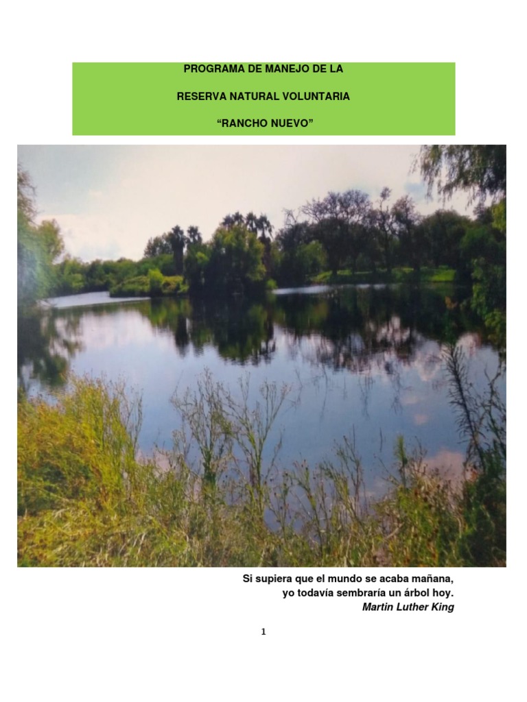 Programa de Manejo RNV Rancho Nuevo | PDF | Los bosques | Biodiversidad