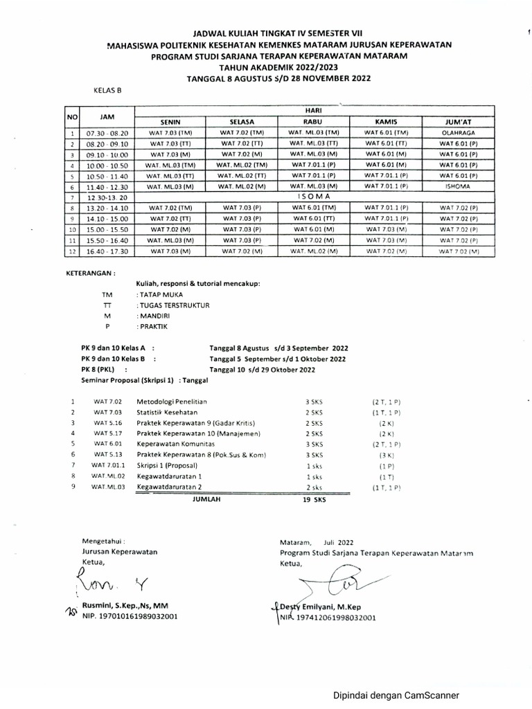 Jadwal PBM Ganjil STR IV B | PDF