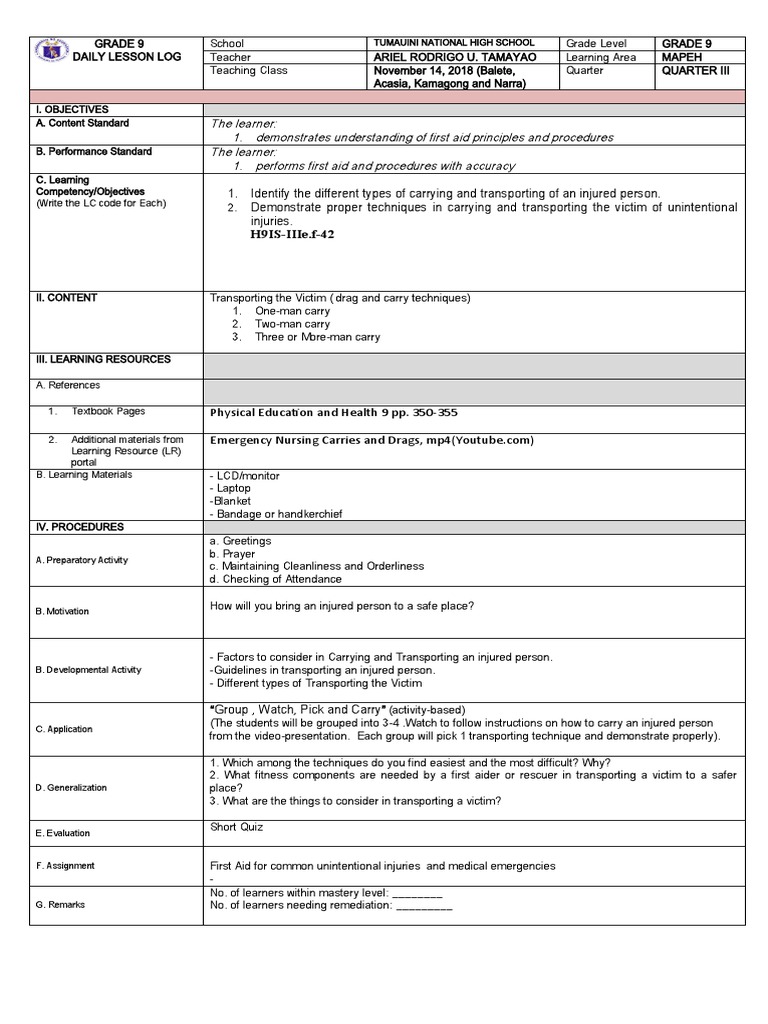 COT Health | PDF | First Aid | Learning