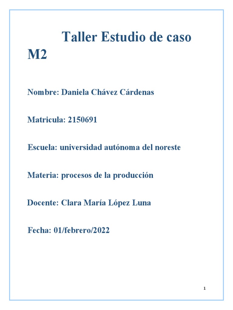Taller Estudio de Caso M2 Procesos | PDF