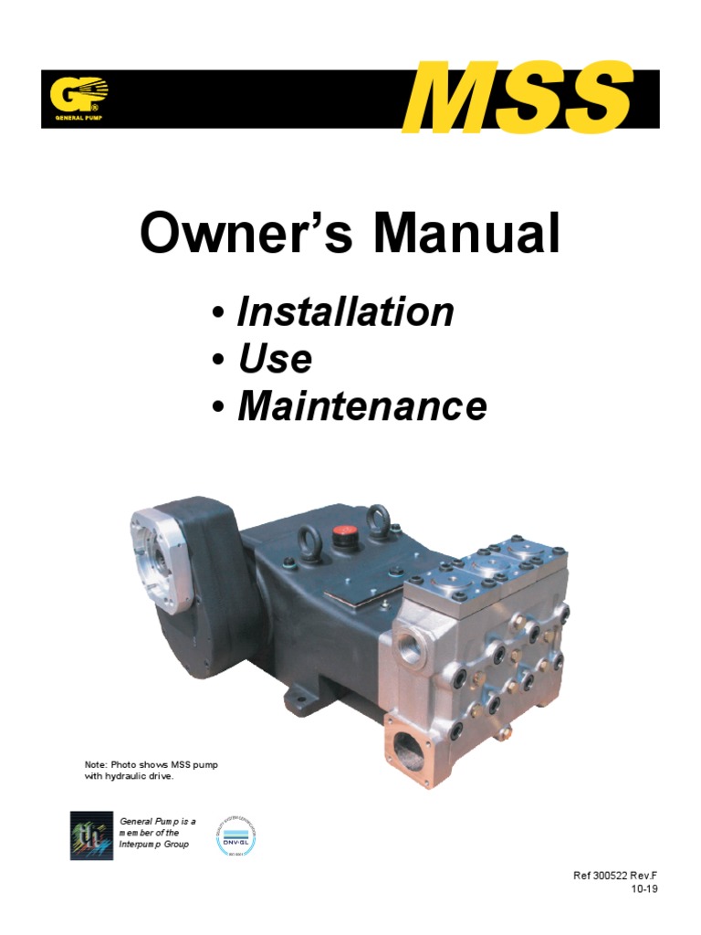 MSS Pump Drive Service Manual | PDF | Pump | Valve