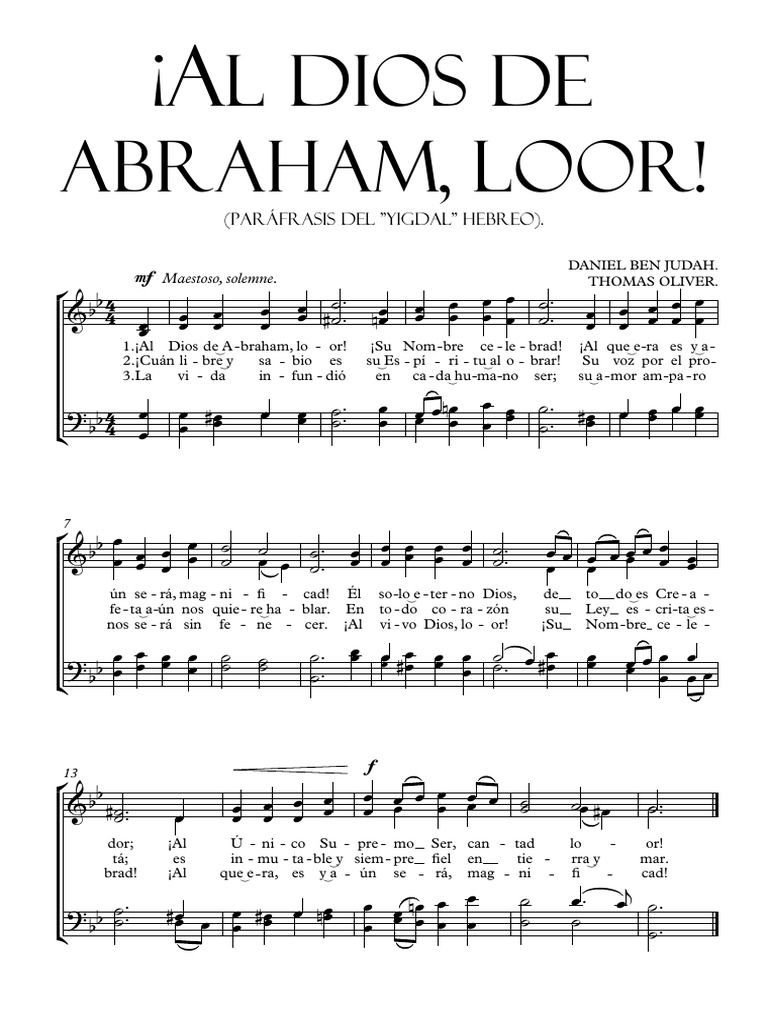 Al Dios de Abraham, Loor | PDF