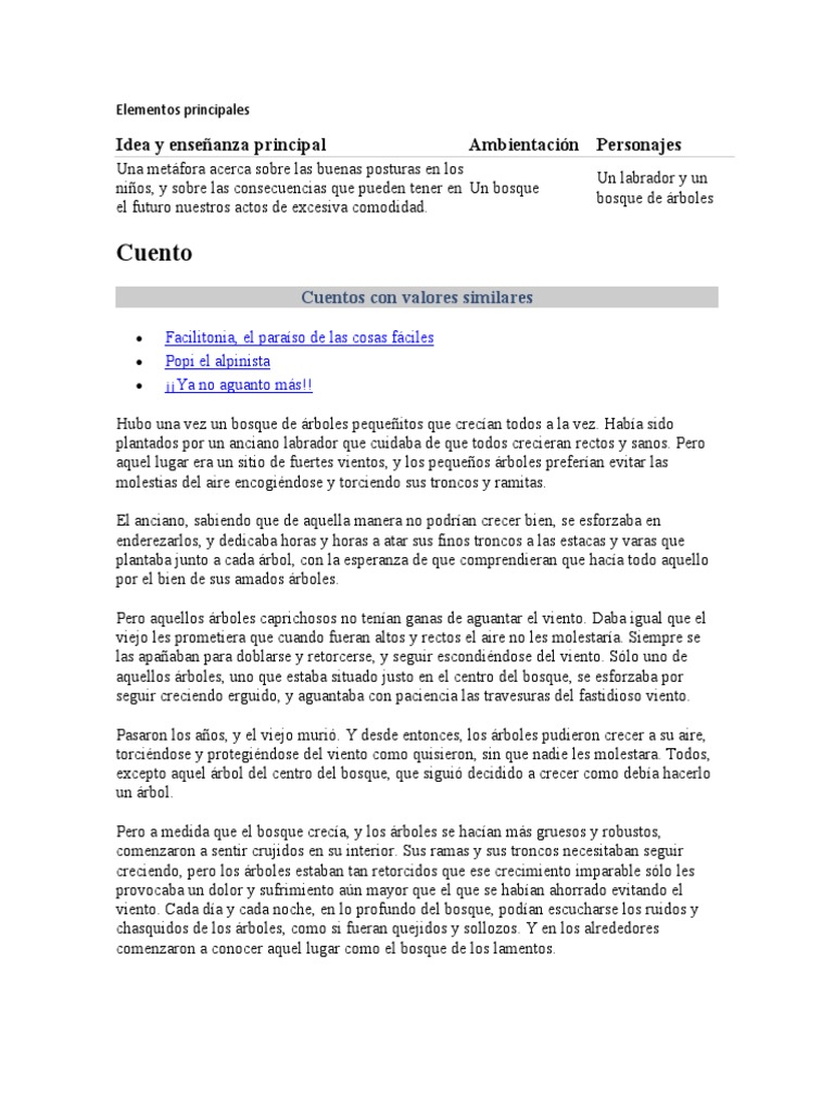 Cuento Del Bosque Pdf