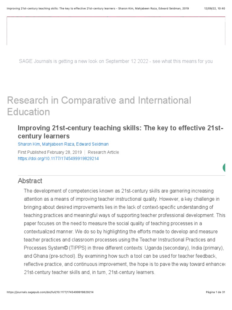Improving 21st-Century Teaching Skills: The Key To Effective 21st ...