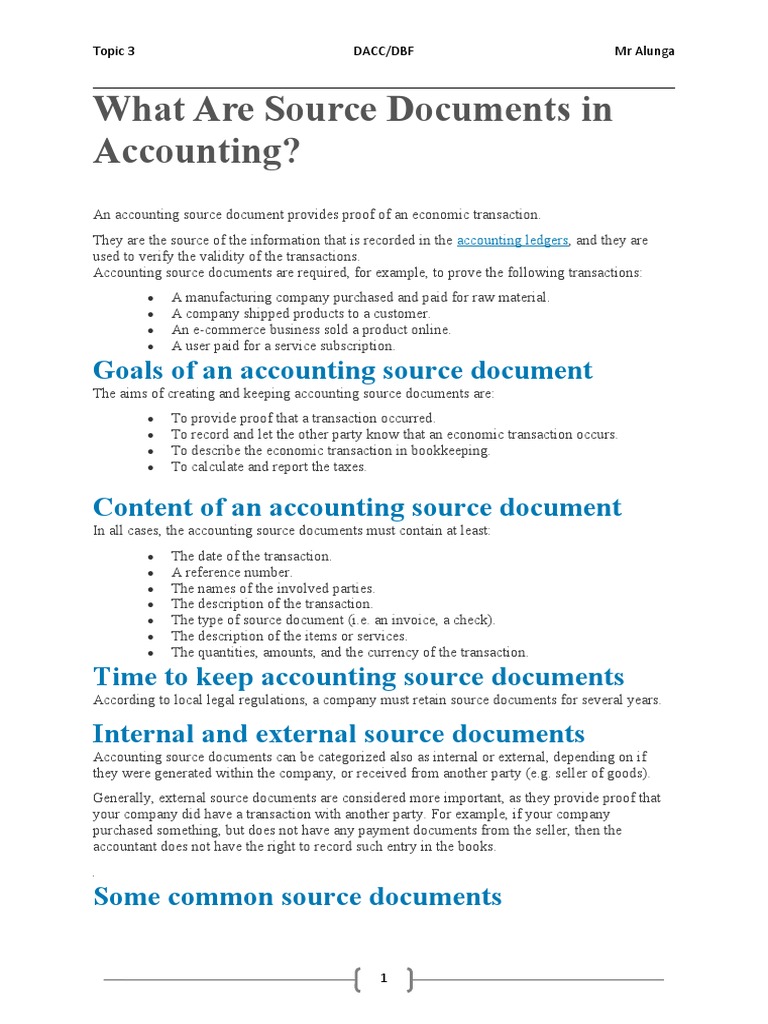 Source Documents | PDF | Debits And Credits | Invoice