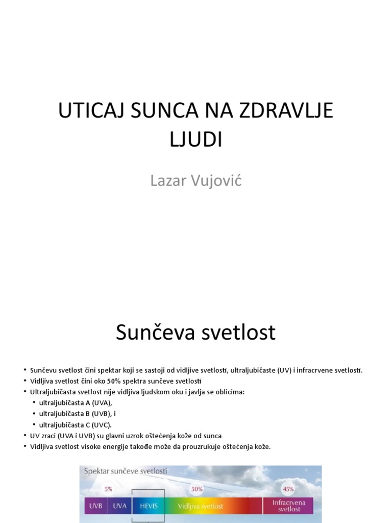 Uticaj Sunca Na Zdravlje Ljudi | PDF