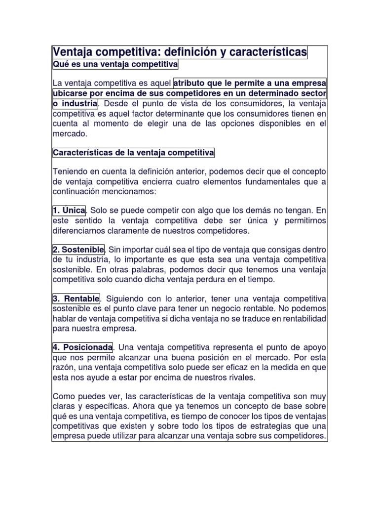 Ventaja Competitiva | PDF | Ventaja competitiva | Business