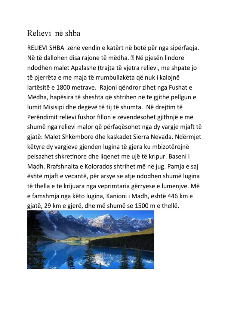 Relievi Në Shba | PDF