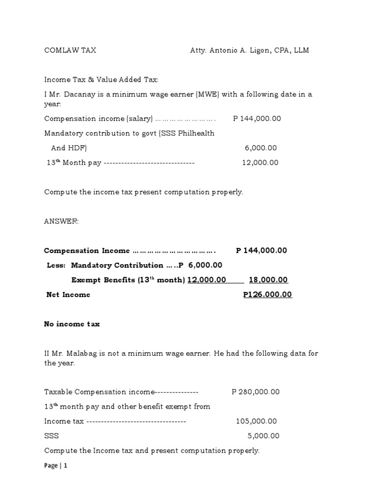 INCOME TAX VALUE ADDED TAX ACTIVITY Solution | PDF | Value Added Tax ...