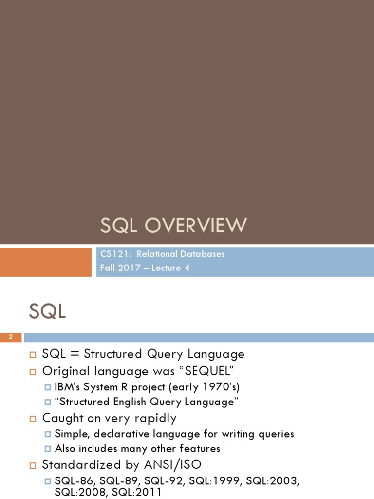 SQL Basics and Key Concepts Overview | PDF | Sql | Relational Model