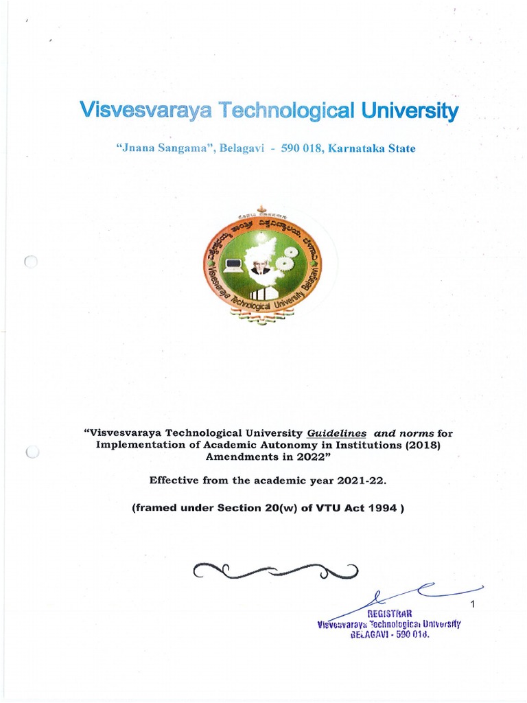 Vtu Guidelines 2022 | PDF